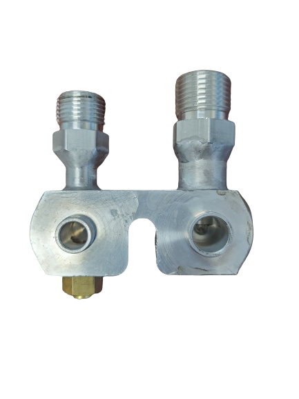 Ford FS10 Short Drop 90 Degree Compressor Block - Cold Hose