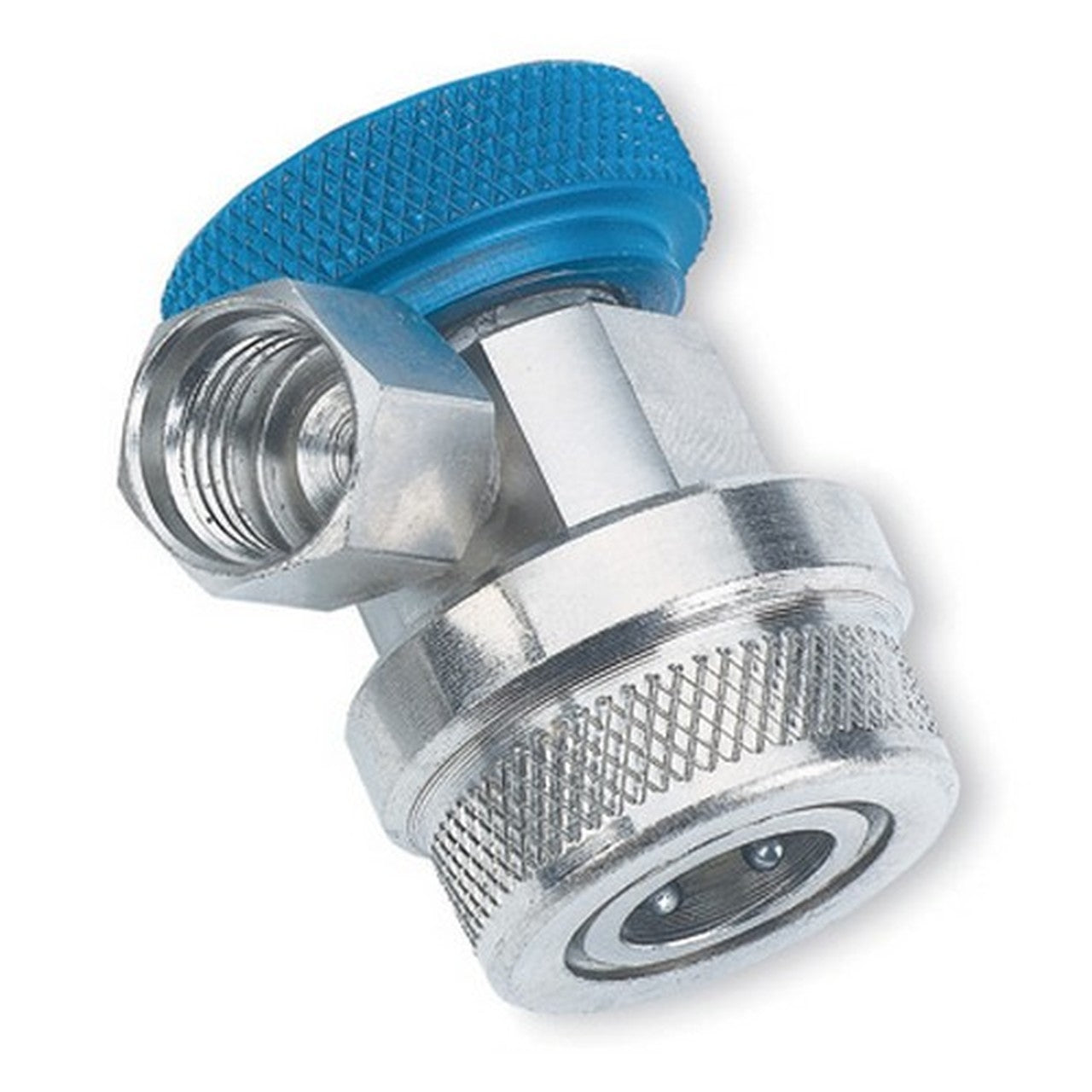 90 Degree Low Side R-134a Manual Coupler - Cold Hose