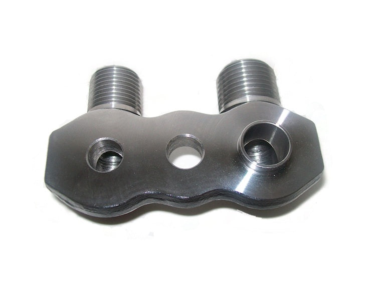 Sanden Flex Vertical Bolt on Manifold 3/4" x 7/8" - Cold Hose