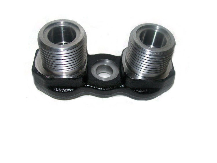 Sanden Flex Horizontal Bolt on Manifold 1" X 14 Tube-O Fittings - Cold Hose