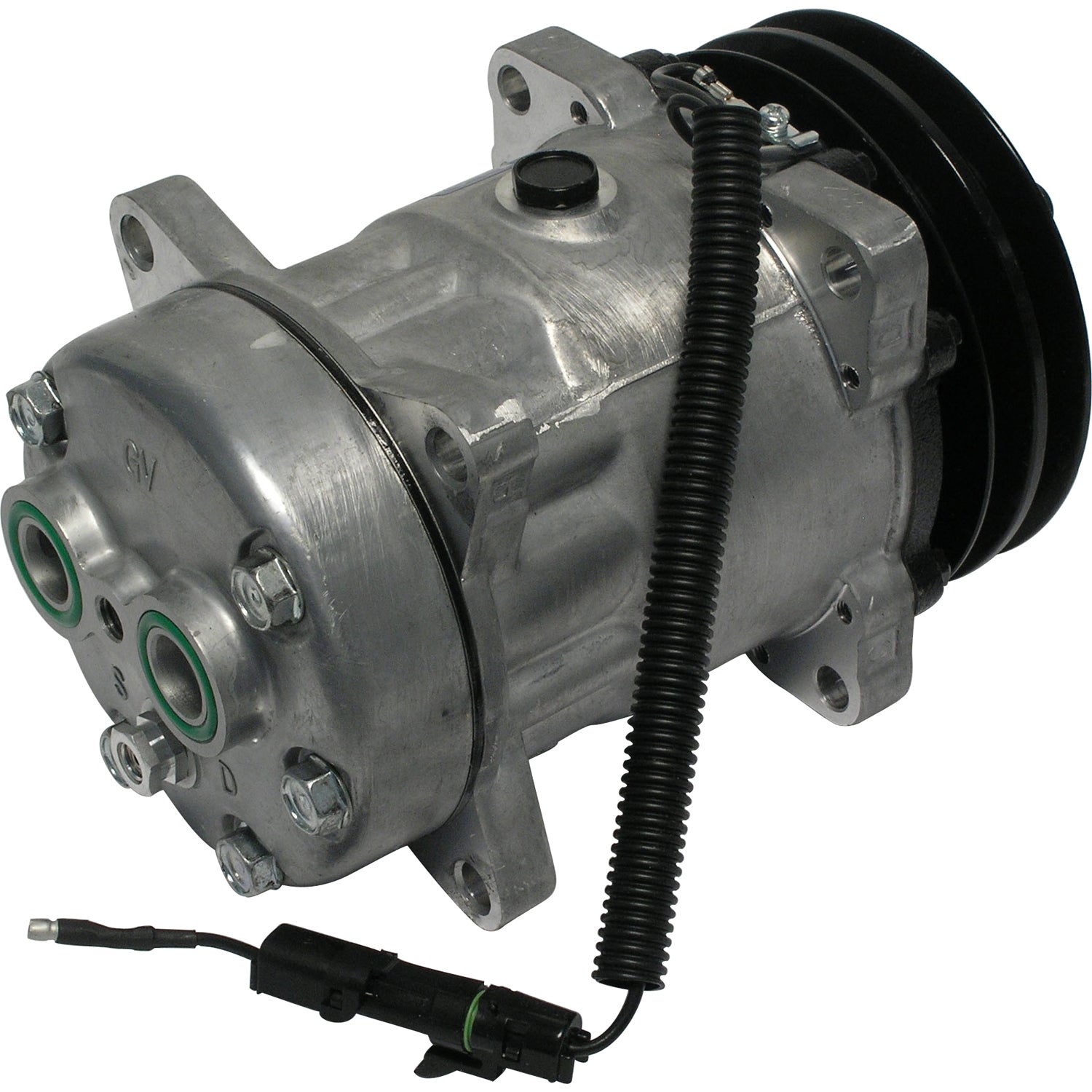 New Sanden Style SD7H15 Flex A-C Compressor with 5 1/4" Double V-Belt ...